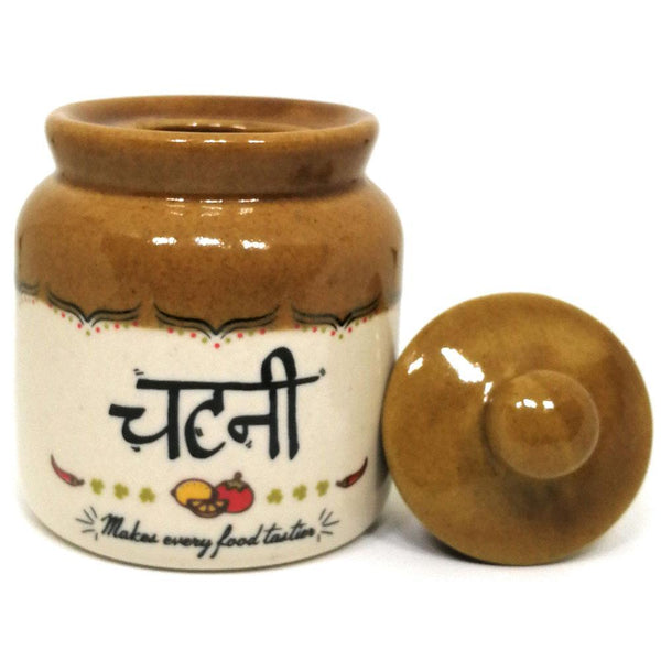 Chutney Jar - Traditional Indian Bharni Style Ceramic Chutney Jars