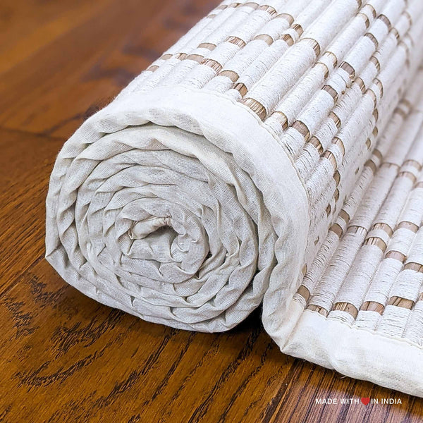 Hiraka — Natural Sambu Straw Yoga Mat handwoven in Diamond Pattern ...